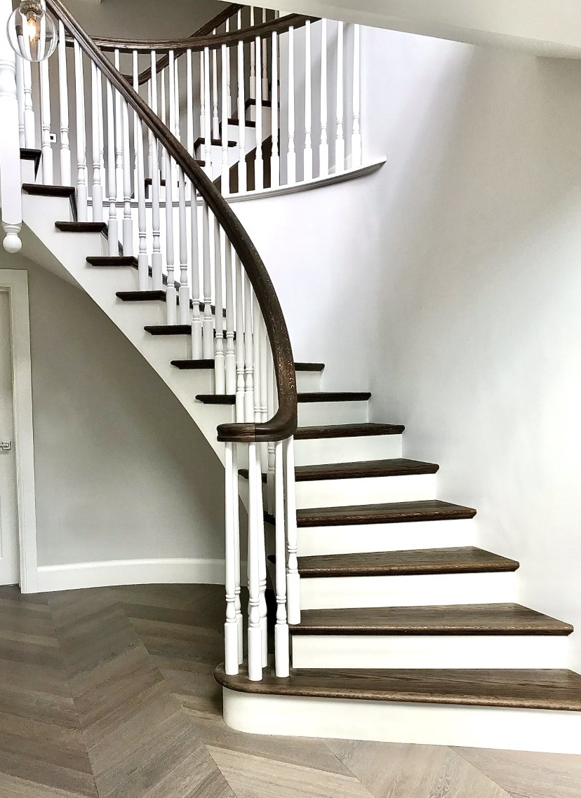 Polished curved concrete stairs