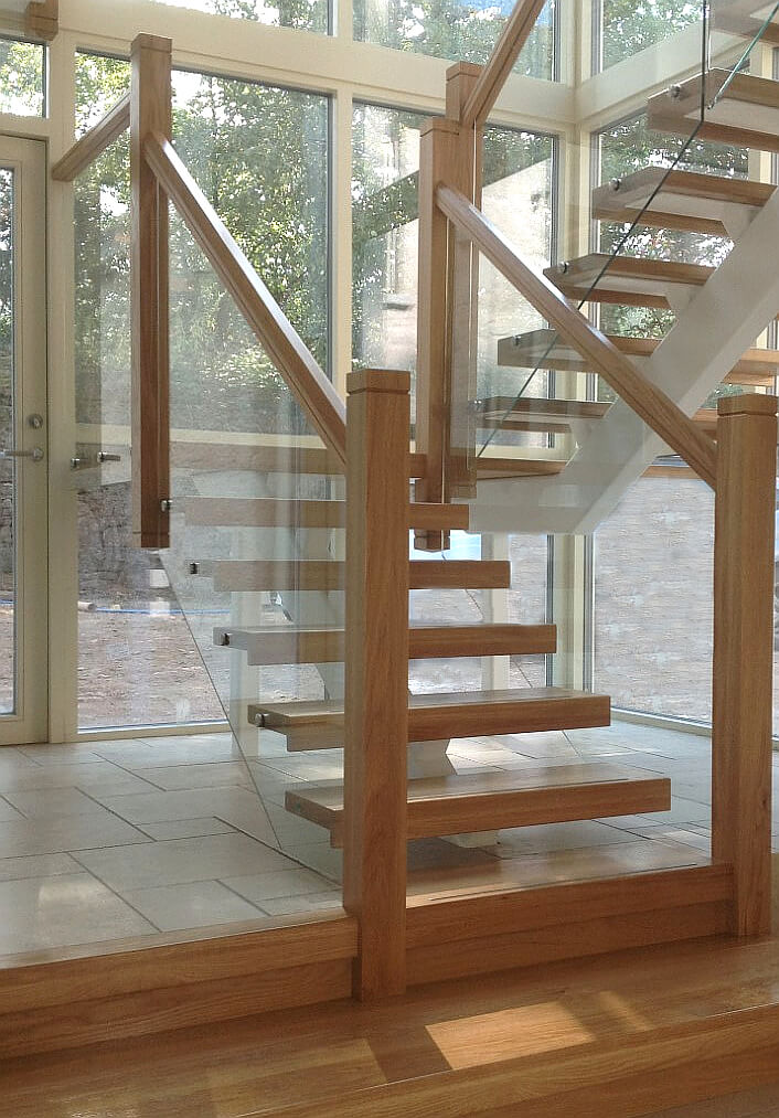 Steel Spine Staircase | Oak & Glass | Tipperary, Ireland