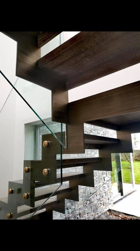 Brass & Oak Stepped Soffit Staircase | Custom Staircases Across Ireland