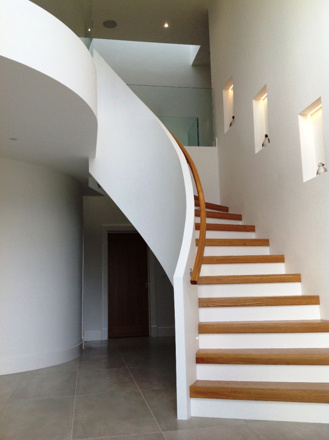 Curved Concrete stairs with glass - Kilkenny, Ireland - Free standing ...