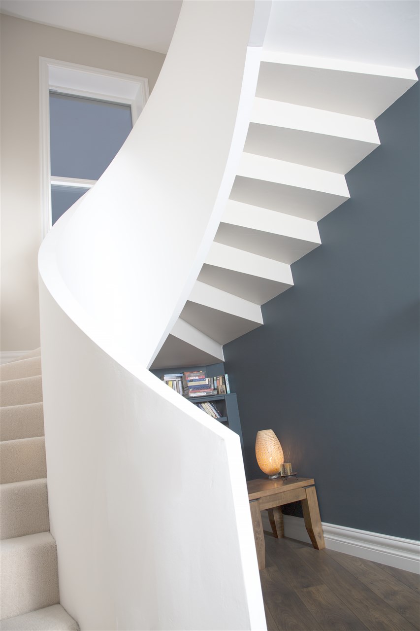 Elliptical curved concrete stairs - Tullamore , Co. Offaly , Ireland