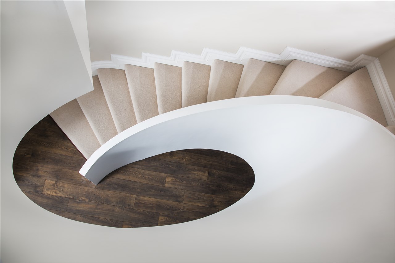 Elliptical curved concrete stairs - Tullamore , Co. Offaly , Ireland