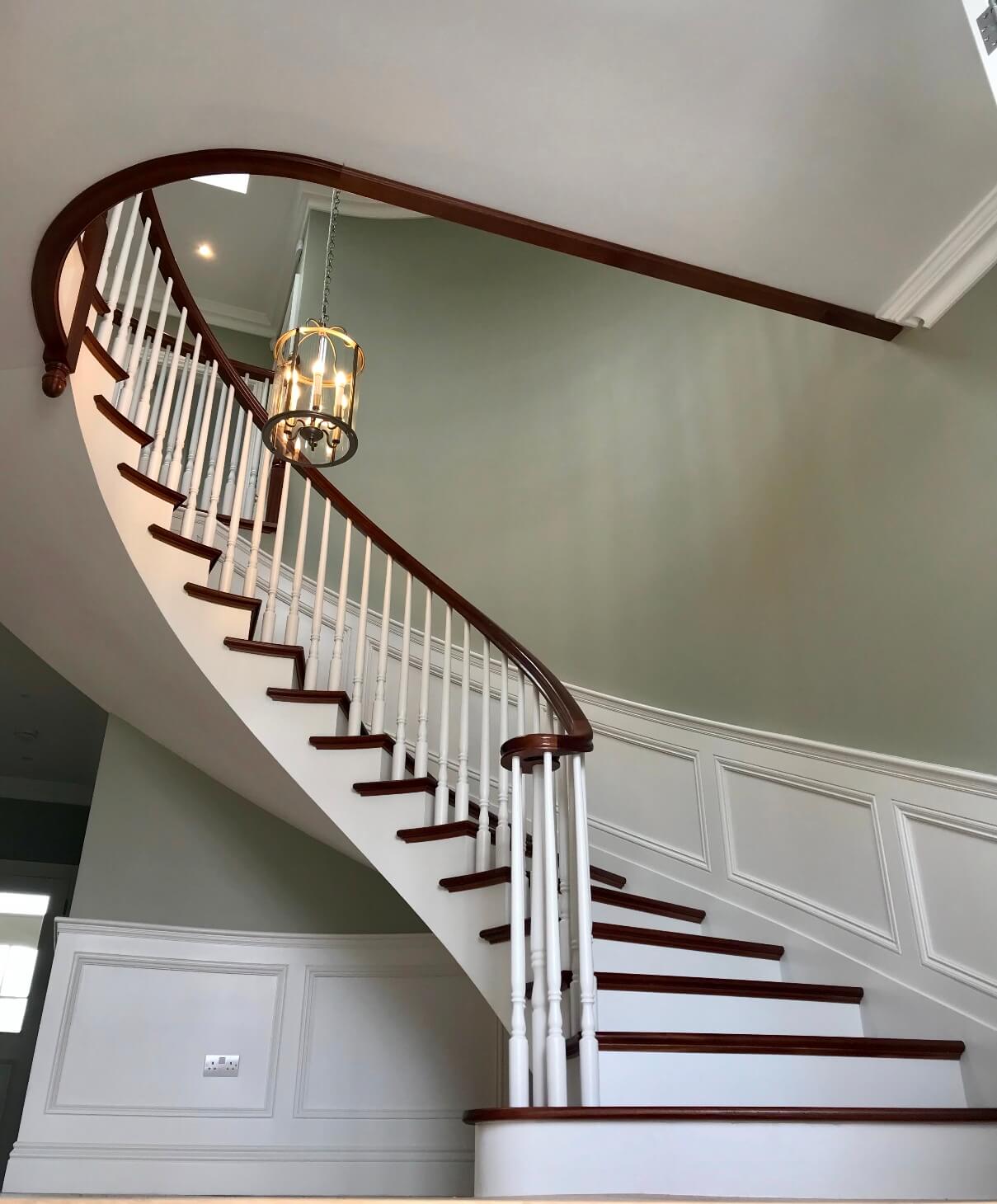 Curved Concrete Stairs Kilkenny Ireland - mahogany treads and ...