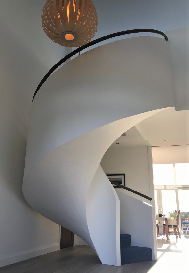 Concrete Curved Stairs - Staircase Design , manufacturing , fitting in ...