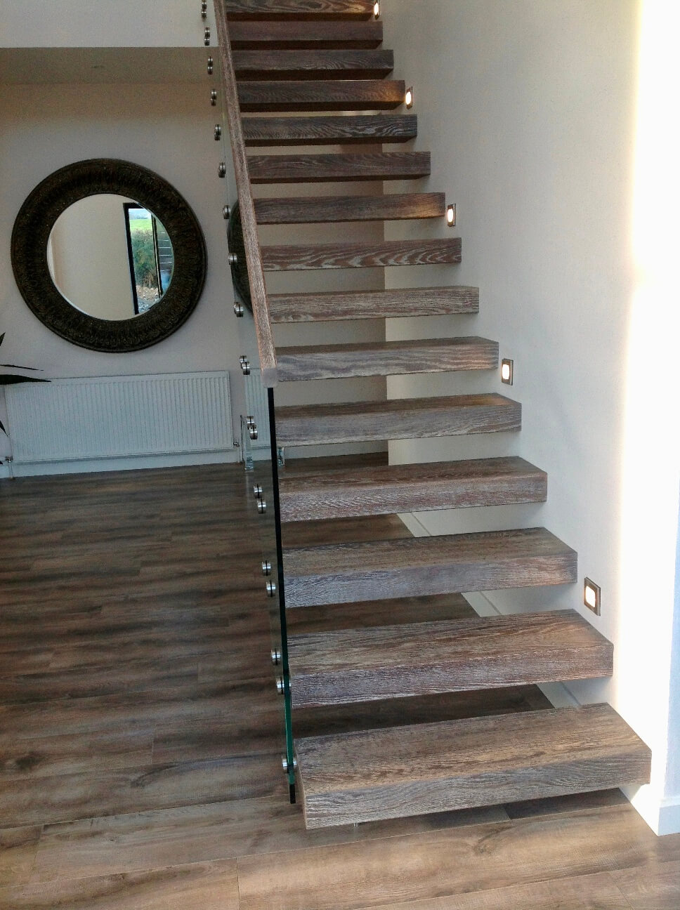 Floating Stairs with Freestanding Glass Balustrade - Clonmel, Tipperary ...
