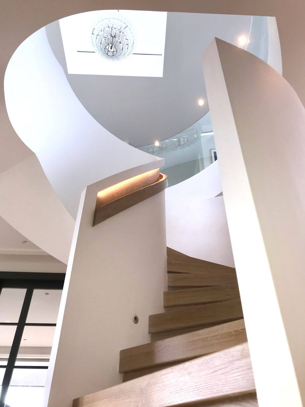 Curved Concrete Stairs with Curved Glass Balustrade - Concrete Stairs ...