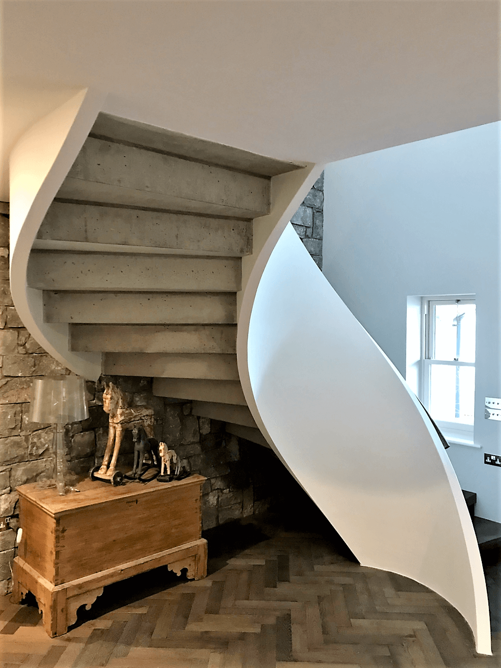 Elliptical concrete stepped soffit stairs - Elliptical Stairs - Curved ...