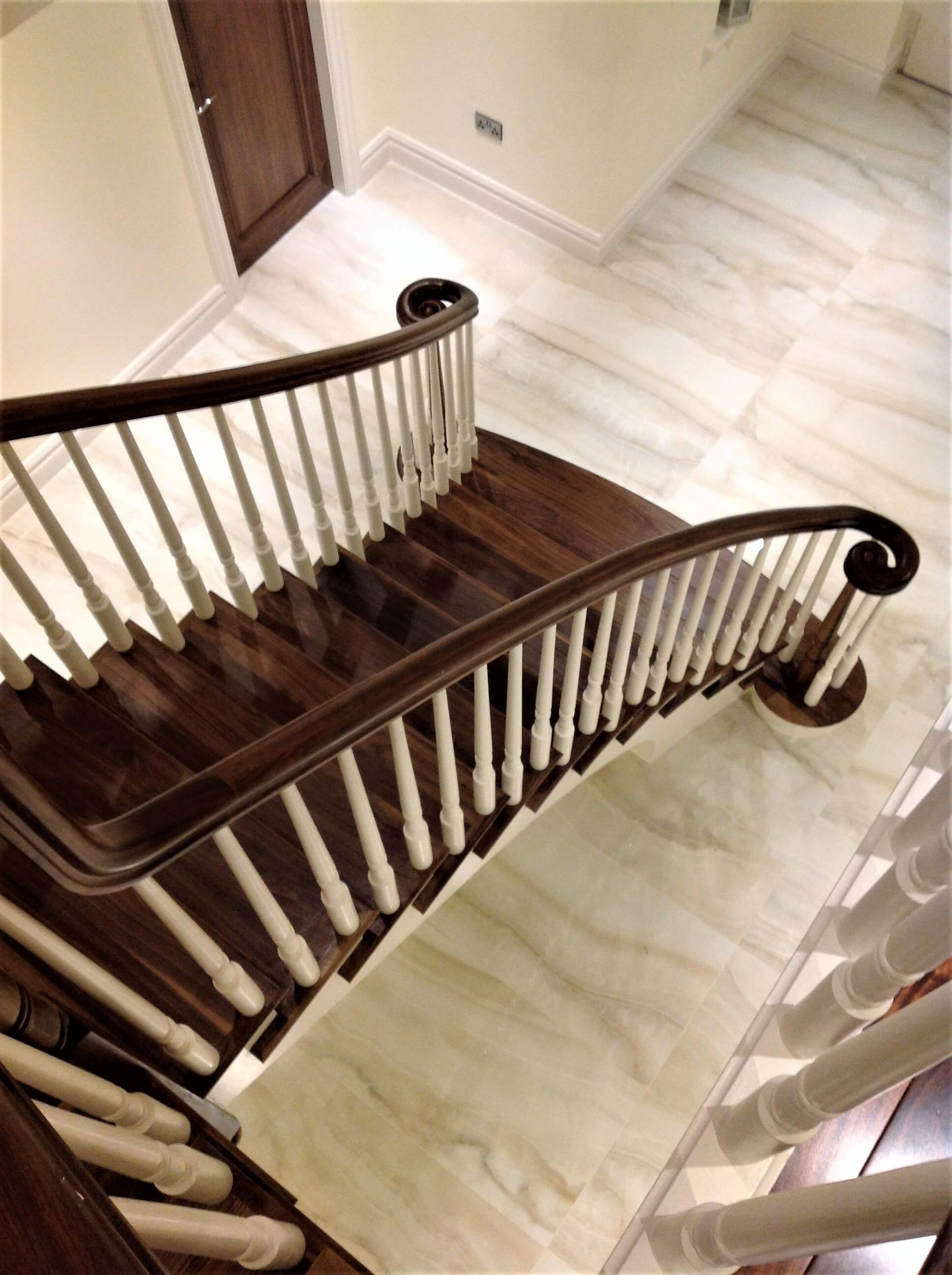 Flared concrete stairs and curved landing - Curved Stairs Ireland ...