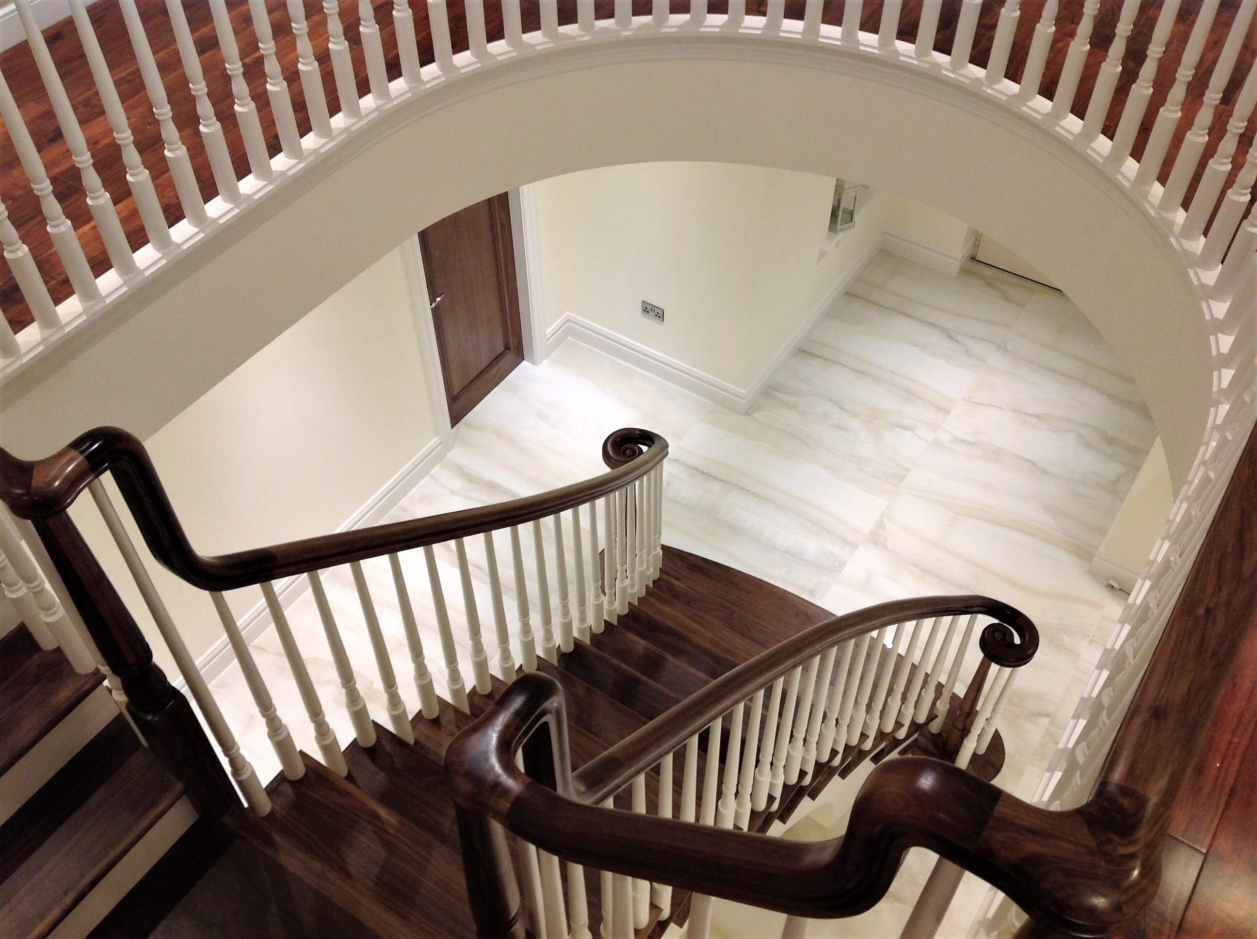 Flared concrete stairs and curved landing - Curved Stairs Ireland ...