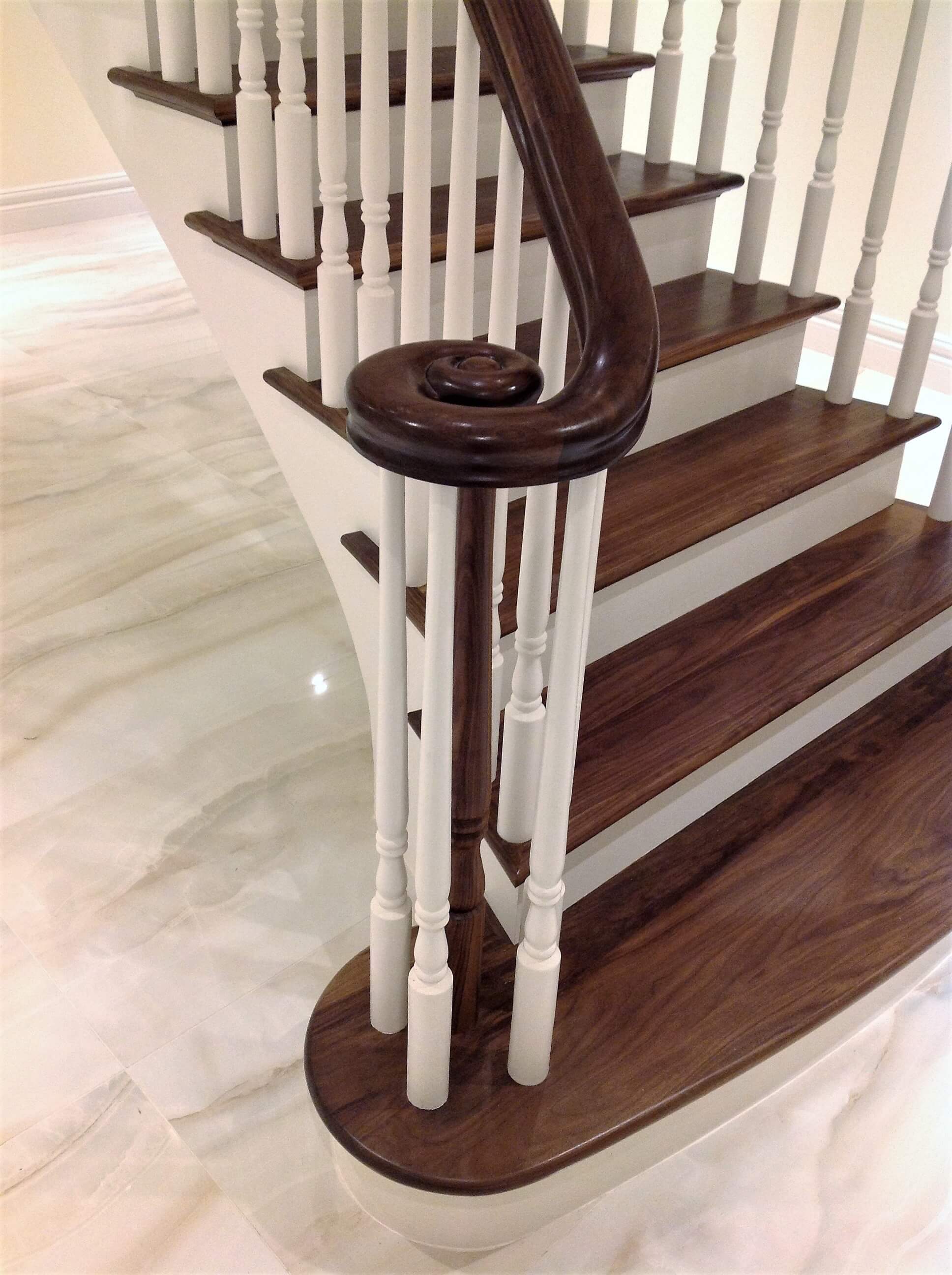 Flared concrete stairs and curved landing - Curved Stairs Ireland ...