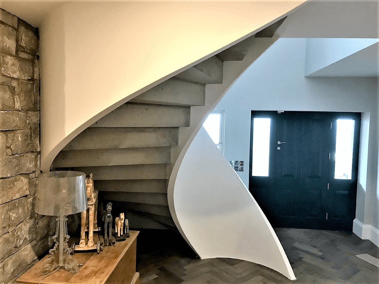 Elliptical concrete stepped soffit stairs - Elliptical Stairs - Curved ...