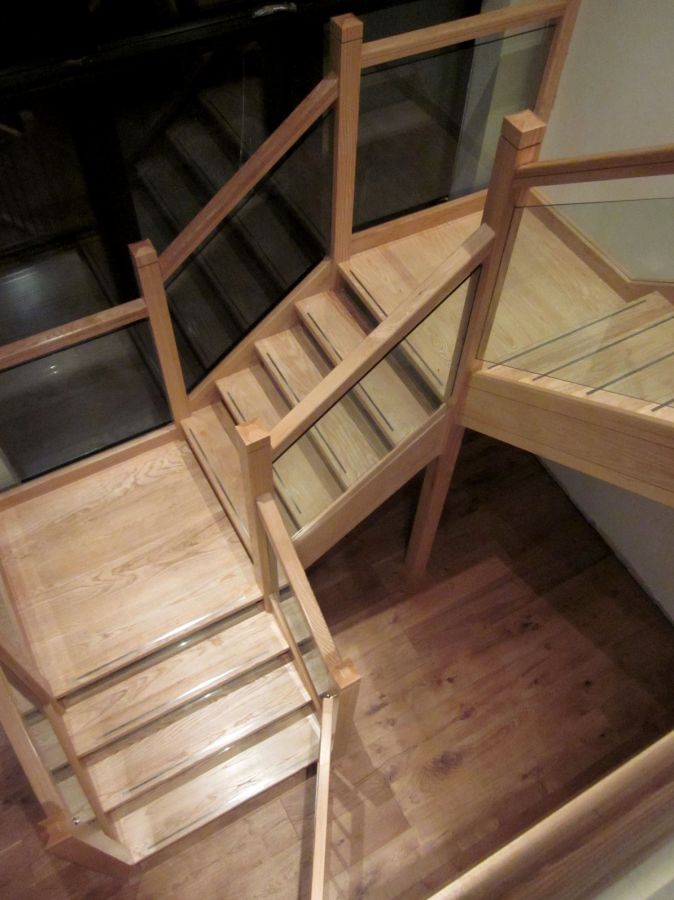 Ash Stairs with Glass Rise - Custom Built Staircases with Glass - AJD ...