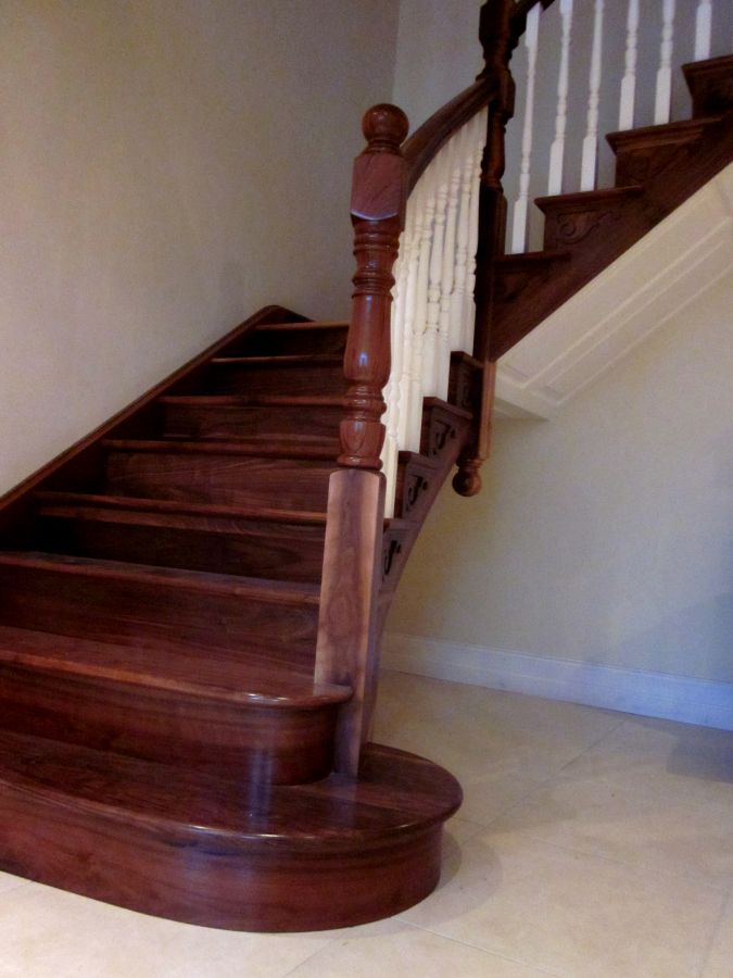 Walnut and Ivory Flared Stairs - Custom Built Flared Staircases - AJD ...
