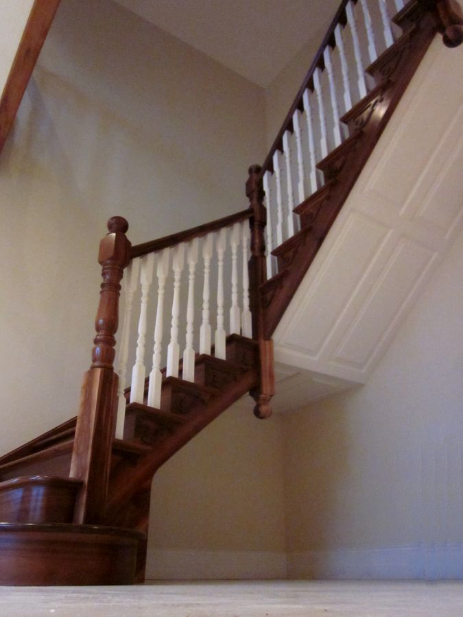 Walnut and Ivory Flared Stairs - Custom Built Flared Staircases - AJD ...