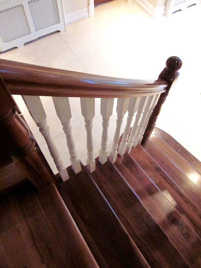 Walnut and Ivory Flared Stairs - Custom Built Flared Staircases - AJD ...
