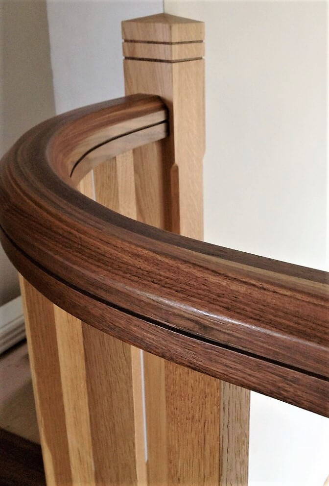 Flared Walnut and Oak Stairs - Custom Built Flared Staircases - AJD ...
