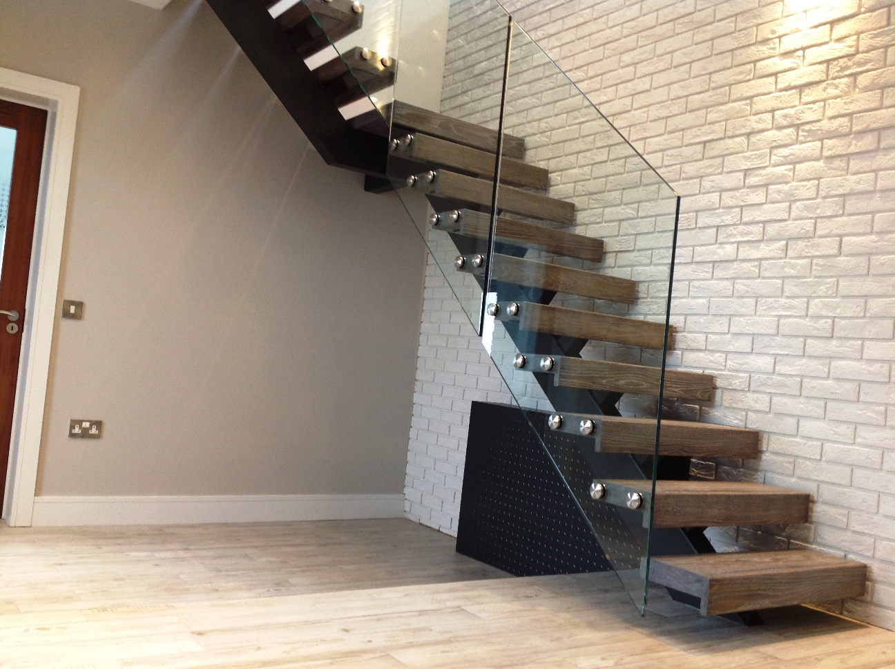 Steel spine stairs - Designed and Fitted by AJD for Customer in Cork ...