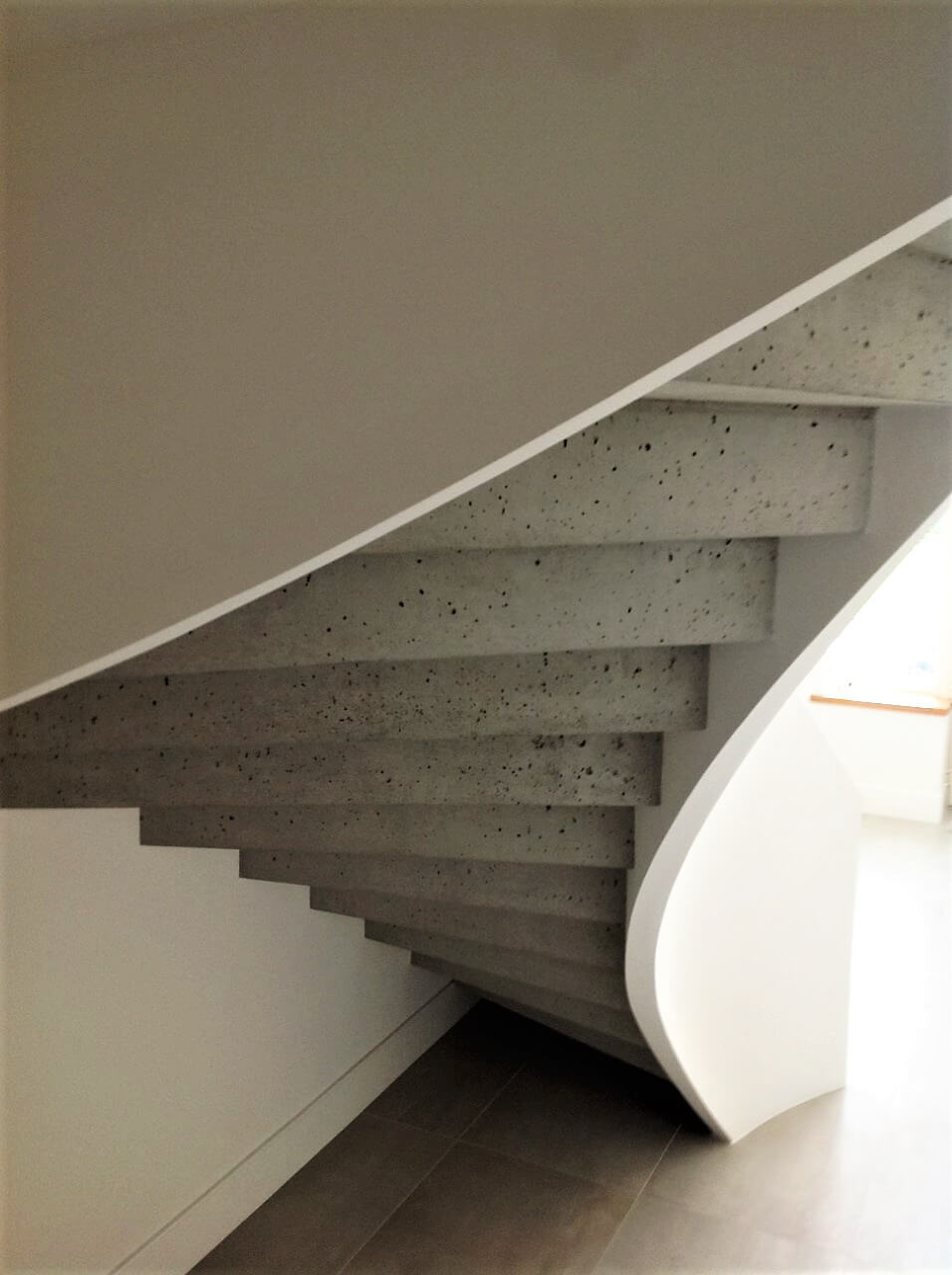 Curved Concrete Glass stairs - Kilkenny, Ireland - Curved concrete ...